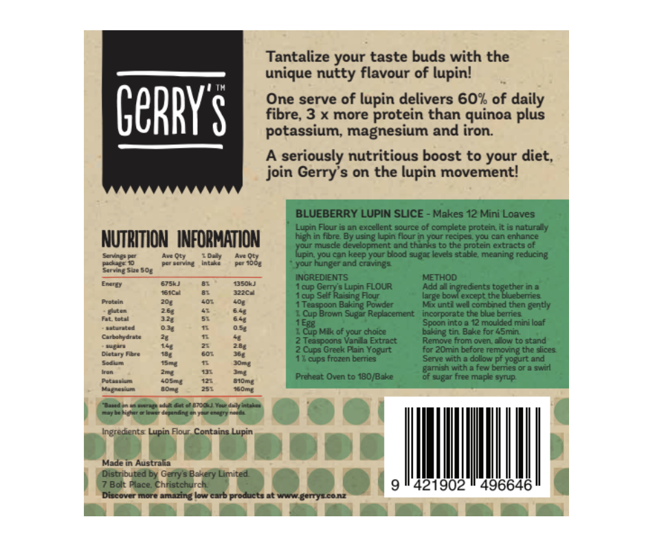 Gerry's Lupin Flour 500g - Gerry's