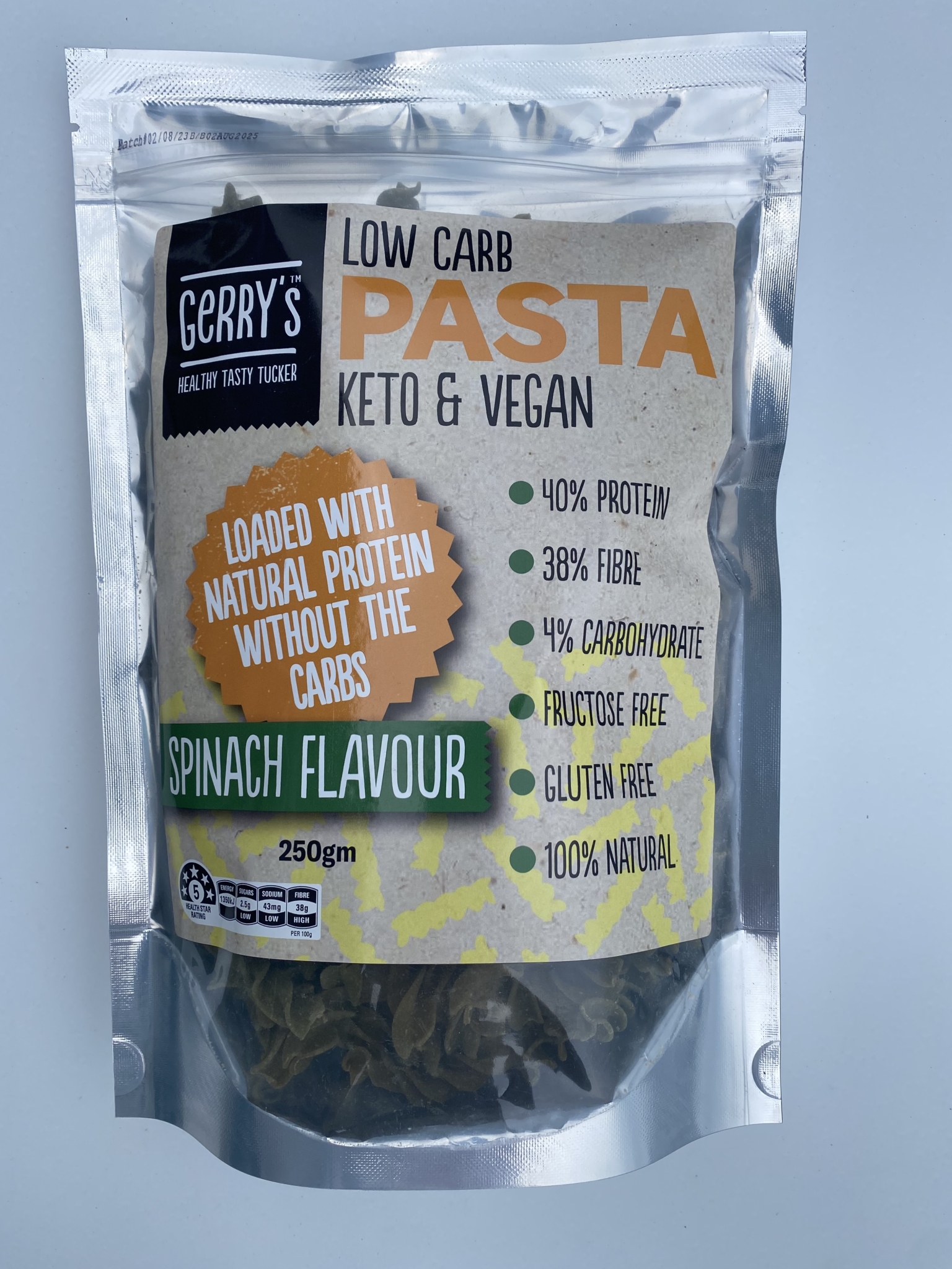 Gerry's Low Carb Pasta -Spinach 250g